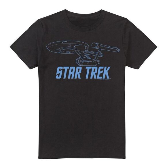 Star Trek | Shirts | Star Trek Mens Enterprise Outline Tshirt Black ...